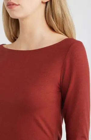 REFORMATION Wiley Long Sleeve Knit Top - Fig Jam