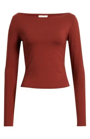 REFORMATION Wiley Long Sleeve Knit Top - Fig Jam