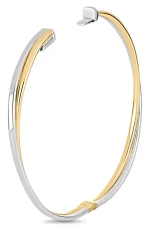 Bony Levy 14k Gold Two Tone Double Bangle Bracelet