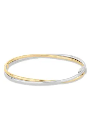 Bony Levy 14k Gold Two Tone Double Bangle Bracelet