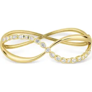 Bony Levy Maya Diamond Crossover Bangle Bracelet - 18k Yellow Gold/diamond