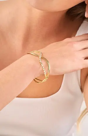 Bony Levy Maya Diamond Crossover Bangle Bracelet