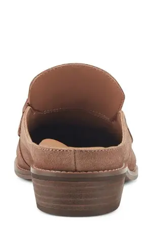 Earth Elison Loafer Mule - Tan Suede