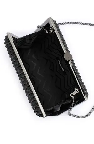 OLGA BERG Manuela Hotfix Frame Clutch - Black