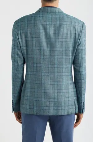 Emporio Armani Green Windowpane Check Sport Coat