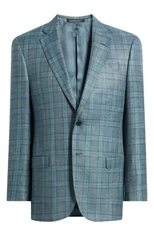 Emporio Armani Green Windowpane Check Sport Coat