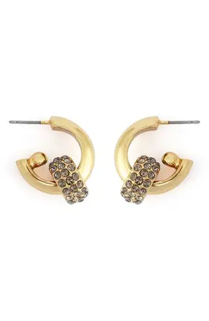 Kurt Geiger Rondelle Pavé Huggie Hoop Drop Earrings
