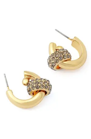 Kurt Geiger Rondelle Pavé Huggie Hoop Drop Earrings