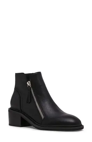 Blondo Lilani Waterproof Block Heel Bootie Black Leather