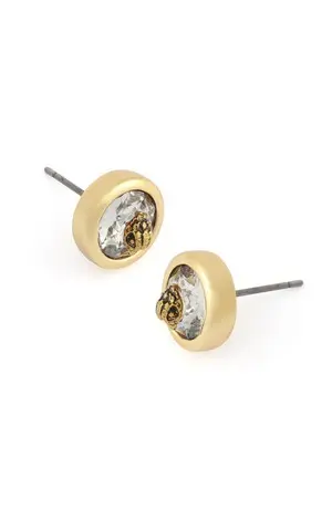 Kurt Geiger Round Stone Stud Earrings - Gold/crystal