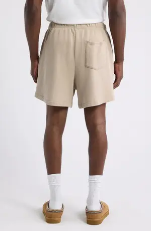 ELWOOD Relaxed Fit Garment-washed Sweat Shorts - Tan