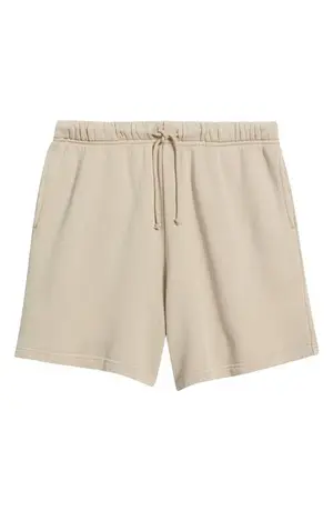 ELWOOD Relaxed Fit Garment-washed Sweat Shorts - Tan