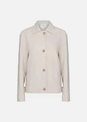 Vince Linen-blend Long Jacket - Light Oat