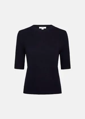 Vince Wool-cashmere Short-sleeve Sweater - Coastal