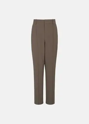 Vince Crepe High-waist Pintuck Trouser