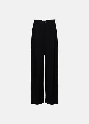 Vince Linen-blend High-waist Trouser - Soft Black