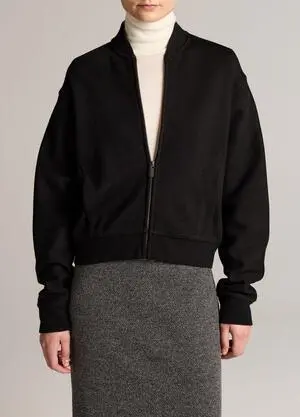 Vince Ponte Knit Bomber Jacket - Black