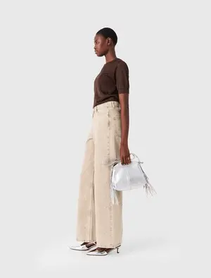 Maje Wide-leg Rhinestone Jeans