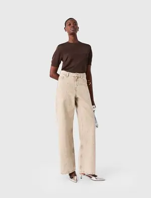 Maje Wide-leg Rhinestone Jeans