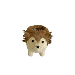 YUMI WEAVES Hedgehog Plant Pot And Desk Organiser - Brown