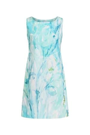 CONQUISTA A Line Print Poplin Dress - Green