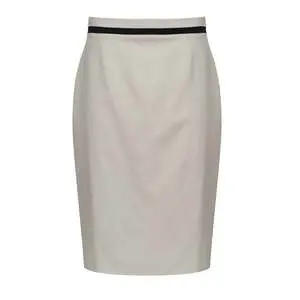 CONQUISTA Neutrals Tailored Pencil Skirt With Contrast Waistband - Beige