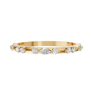 AYA FINE JEWELRY Delicate Round & Marquise Lab Diamond Eternity Band In 14k Gold - Yellow