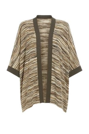 CONQUISTA Open Front Print Cardigan Fashion - Green