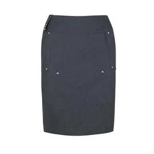 CONQUISTA Dark Denim Style Pencil Skirt With Rhinestone Detail - Grey