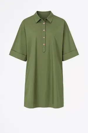 CONQUISTA Oversized Khaki Dress - Green