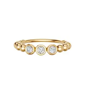 AYA FINE JEWELRY Round Brilliant Lab Diamond Beaded Bubble Ring In 14k Gold - Yellow