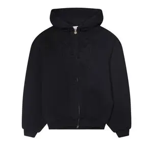 Vetements Embroidered Cross Padded Zip-up Hoodie - Black