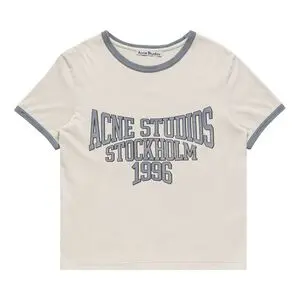 Acne Studios Logo T-shirt /grey Blue - White