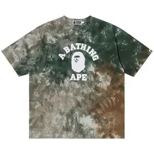 A BATHING APE Dye College Relaxed Fit Tee - Green