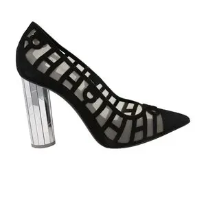 FERRAGAMO Florise X5 Suede Laser Cut Pumps