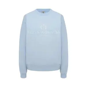 SPORTY & RICH H&w Crest Crewneck 'ciel/white - Blue