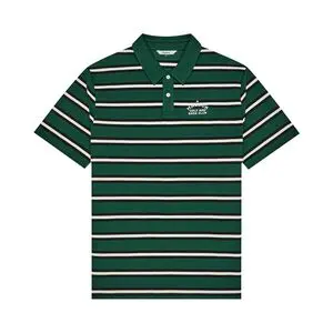 MALBON Fairway Bass Club Polo Shirt 'forest Stripe - Green