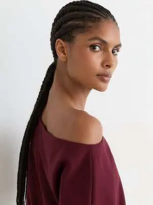 REISS Connie Off-shoulder Ruched Midi Dress