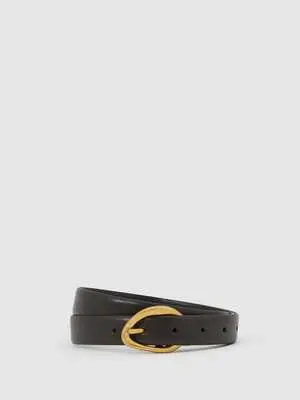 REISS Sylvia Leather Sculpted-buckle Belt