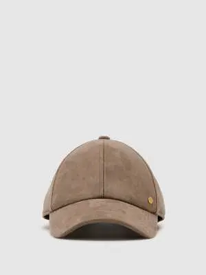 REISS Faux Suede Baseball Cap