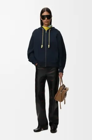 Loewe Flamenco Hoodie In Cotton - Navy Blue