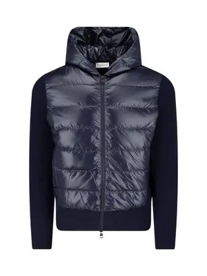 Moncler Padded Virgin Wool Cardigan - Blue