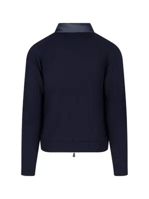 Moncler Padded Virgin Wool Cardigan With Hood