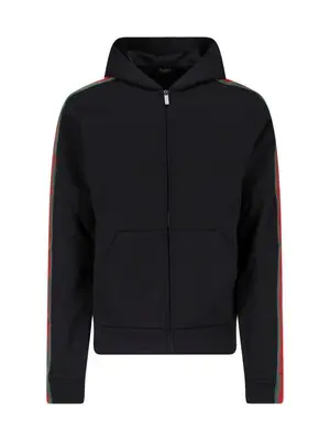 Gucci Zip Hoodie "web - Black