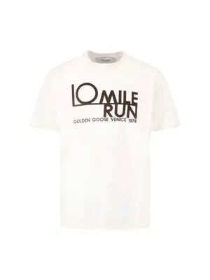 GOLDEN GOOSE T-shirt "10 Mile Run - White