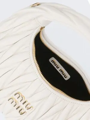Miu Miu Quilted Lambskin Hobo Bag - White