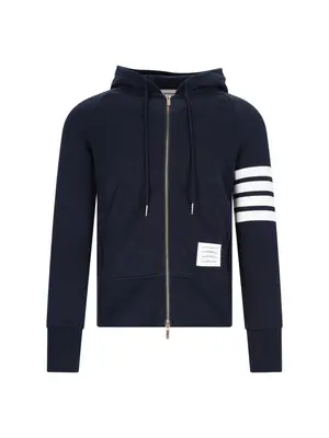 Thom Browne Thom Browne 4-Bar Zip Hoodie Blue