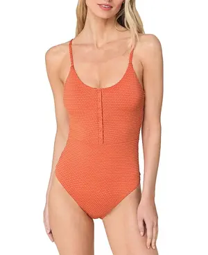 ANDIE Snap Scoop Neck One Piece Swimsuit - Marmalade
