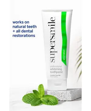 SUPERSMILE Wild Mint Whitening System With Fluoride, Professional Grade 2-step Whitening Toothpaste And Accelerator