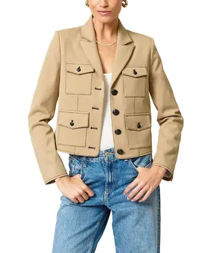 Central Park West Paulie 4 Pocket Jacket - Khaki